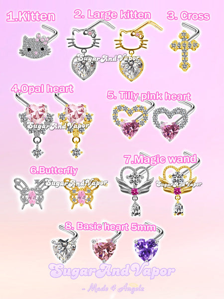 Personalized Aesthetic Nostril Chain Handmade Custom Nose Piercing ...