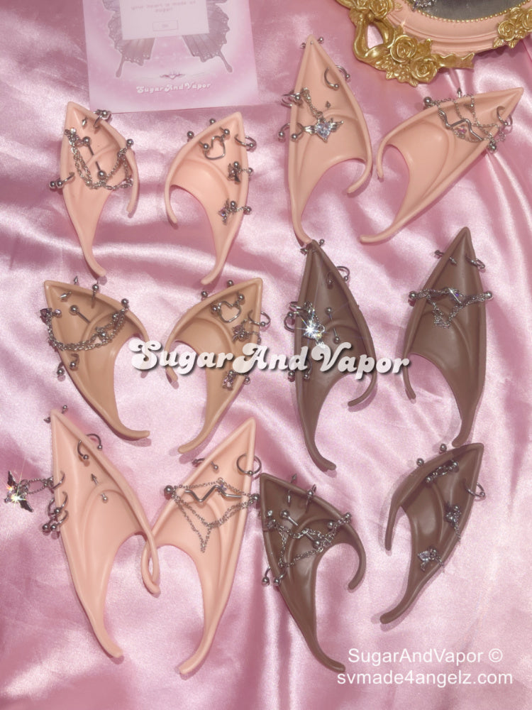 Handmade Cute Piercings Fairy Elf Ears Halloween Cosplay