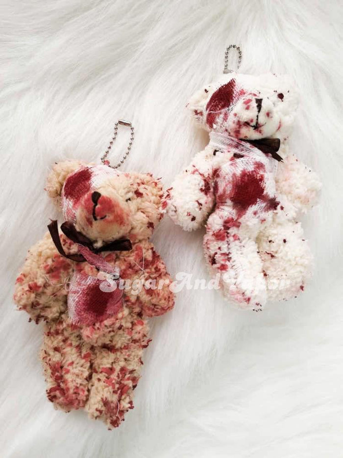 Bloody Wounds Mini Teddy Bear Key Chain Halloween Gifts